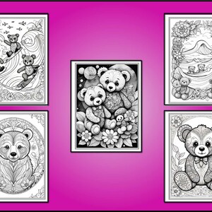 Printable Coloring Pages 40 Zentangle Style Teddy Bears Instant ...