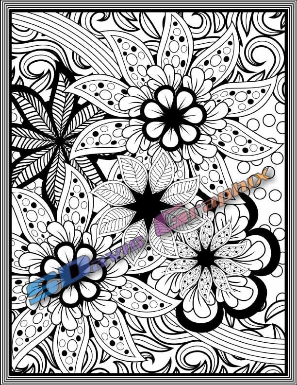 Printable Flower Pattern Coloring Pages Coloring Pages Floral Coloring ...