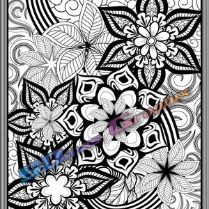 Printable Flower Pattern Coloring Pages - Coloring Pages - Floral ...
