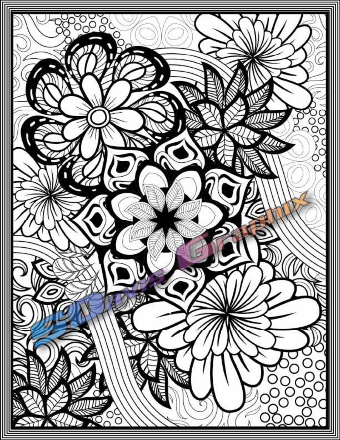 Printable Flower Pattern Coloring Pages Coloring Pages Floral Coloring ...