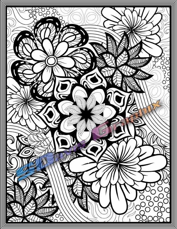 Printable Flower Pattern Coloring Pages Coloring Pages Floral Coloring ...