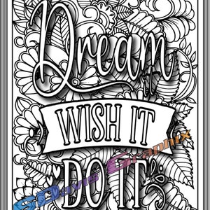 Printable Quotes With Floral Background - Quotes Coloring Pages - Etsy