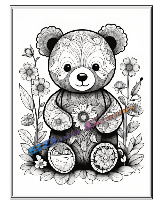 Printable Coloring Pages 20 Zentangle Style Teddy Bears Instant ...
