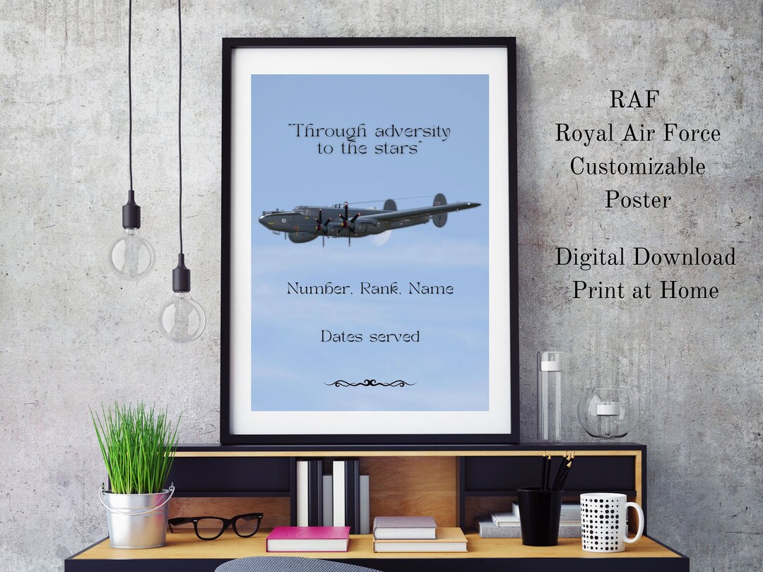 RAF Royal Air Force WRAF Forces Personalised Customisable Editable Art ...