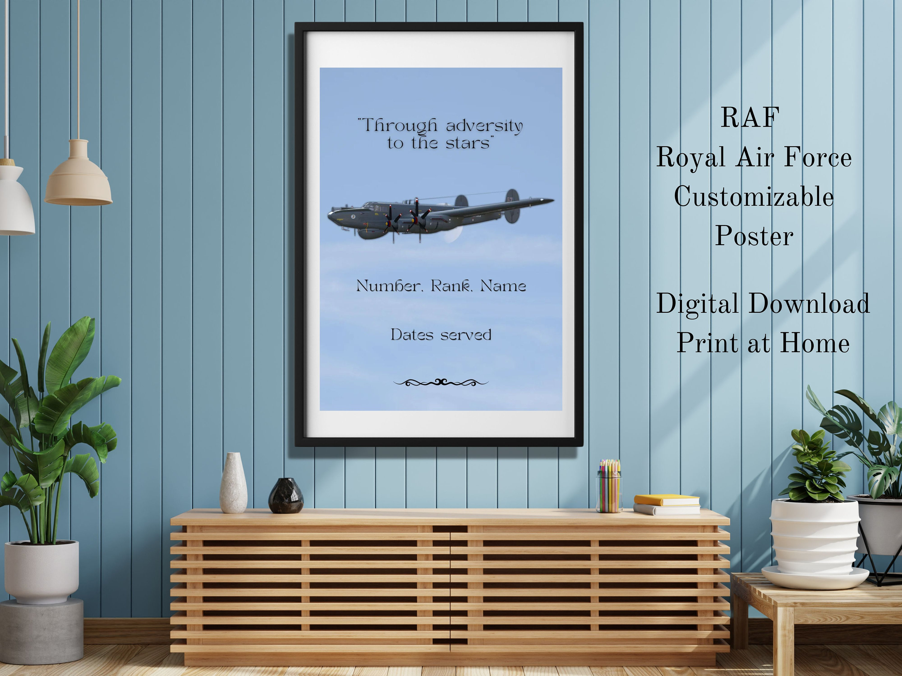 RAF Royal Air Force WRAF Forces Personalised Customisable Editable Art ...