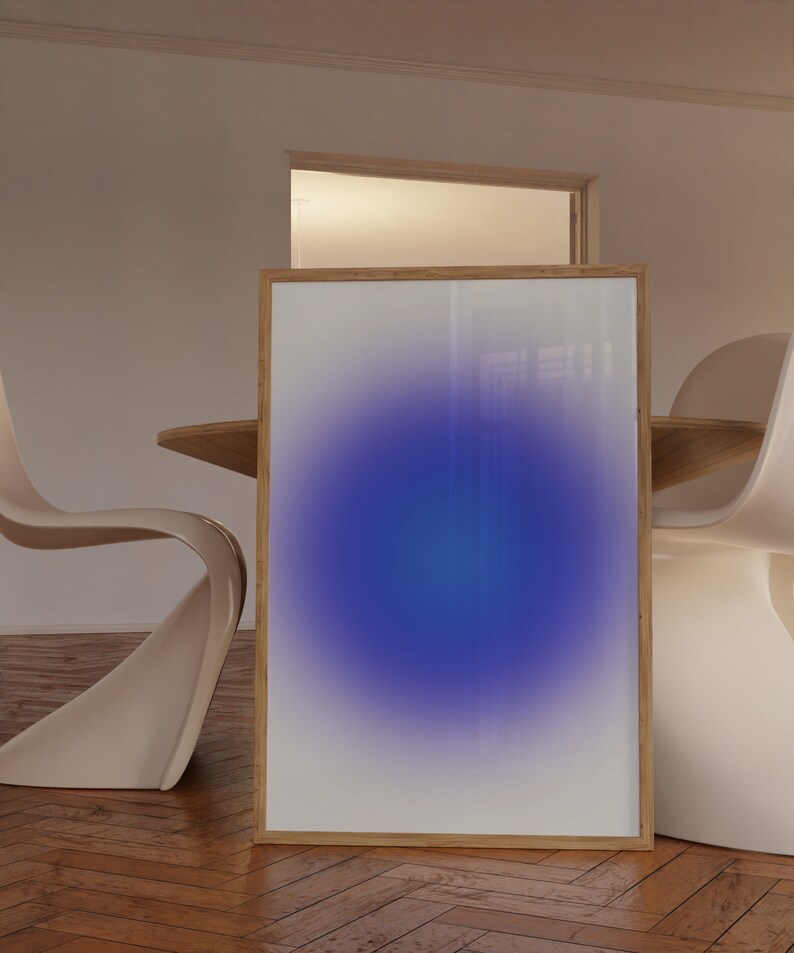 Blue Glowing Gradient Wall Art Printable Gradient Wall Art - Etsy