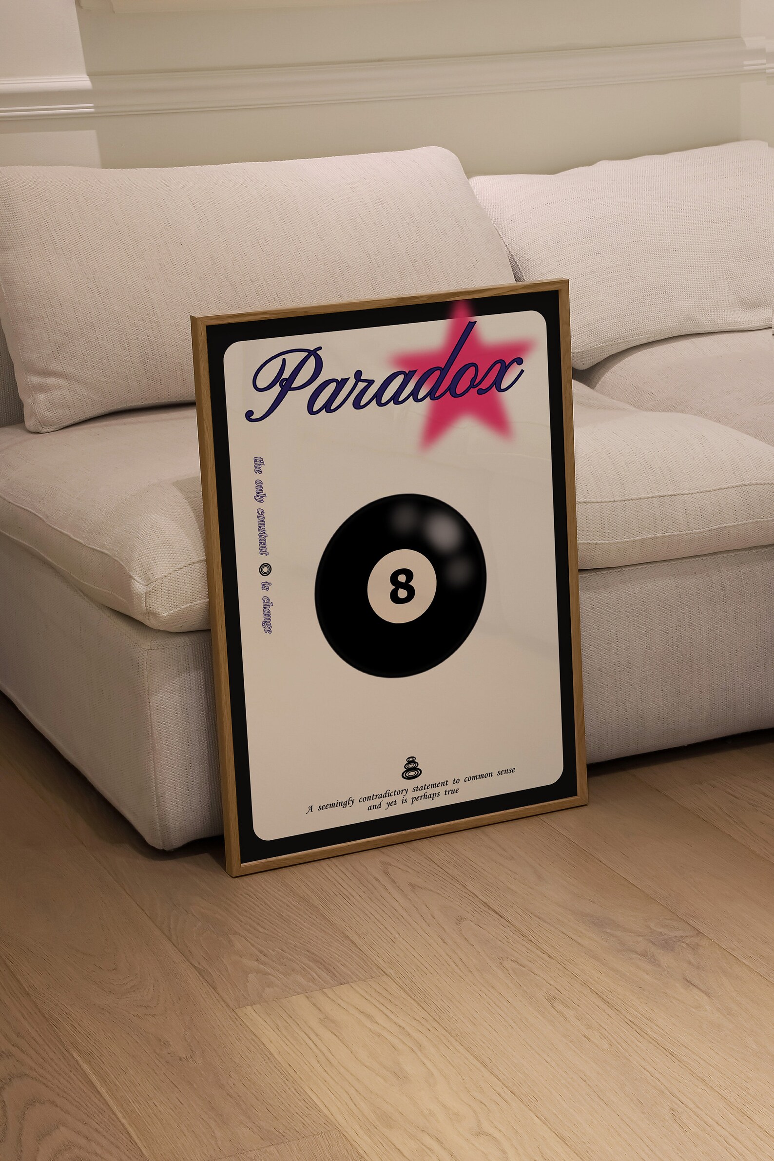 Aesthetic Trendy Retro Eight Ball Wall Art | 8 Ball Poster | Lucky ...