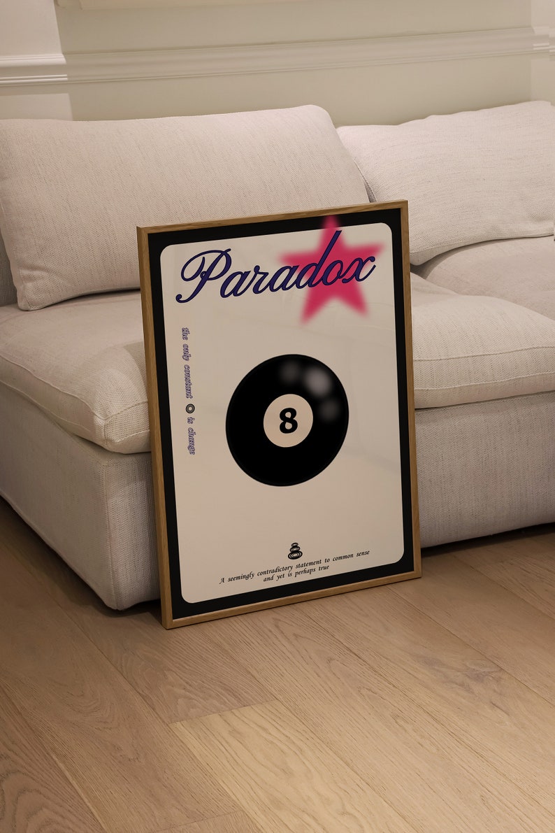 Aesthetic Trendy Retro Eight Ball Wall Art | 8 Ball Poster | Lucky ...