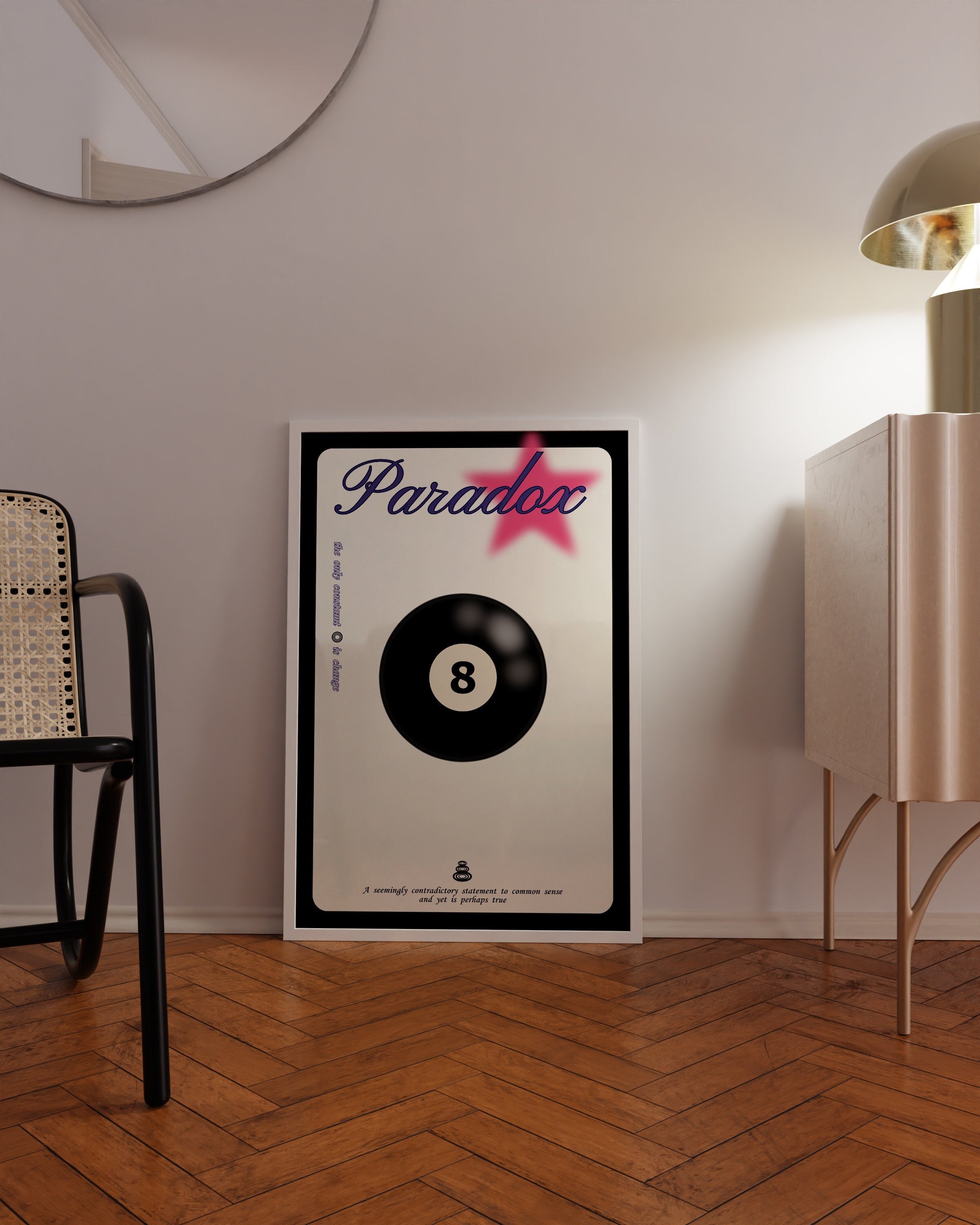 Aesthetic Trendy Retro Eight Ball Wall Art | 8 Ball Poster | Lucky ...