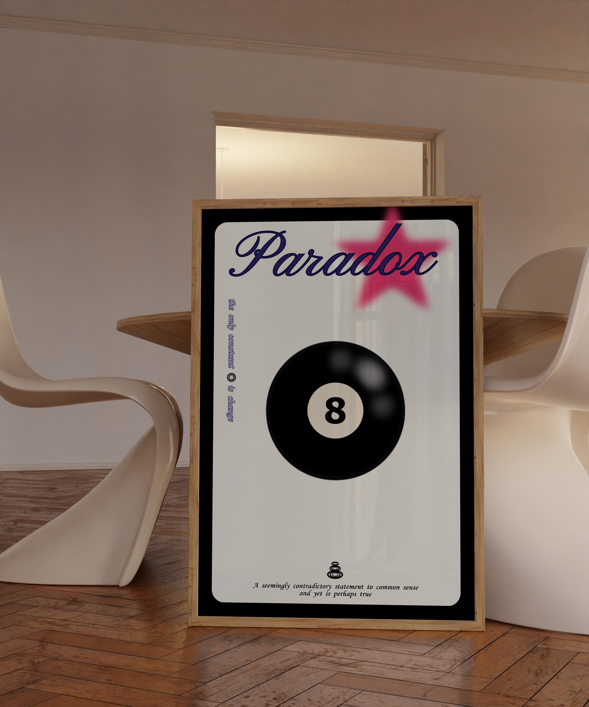 Aesthetic Trendy Retro Eight Ball Wall Art | 8 Ball Poster | Lucky ...