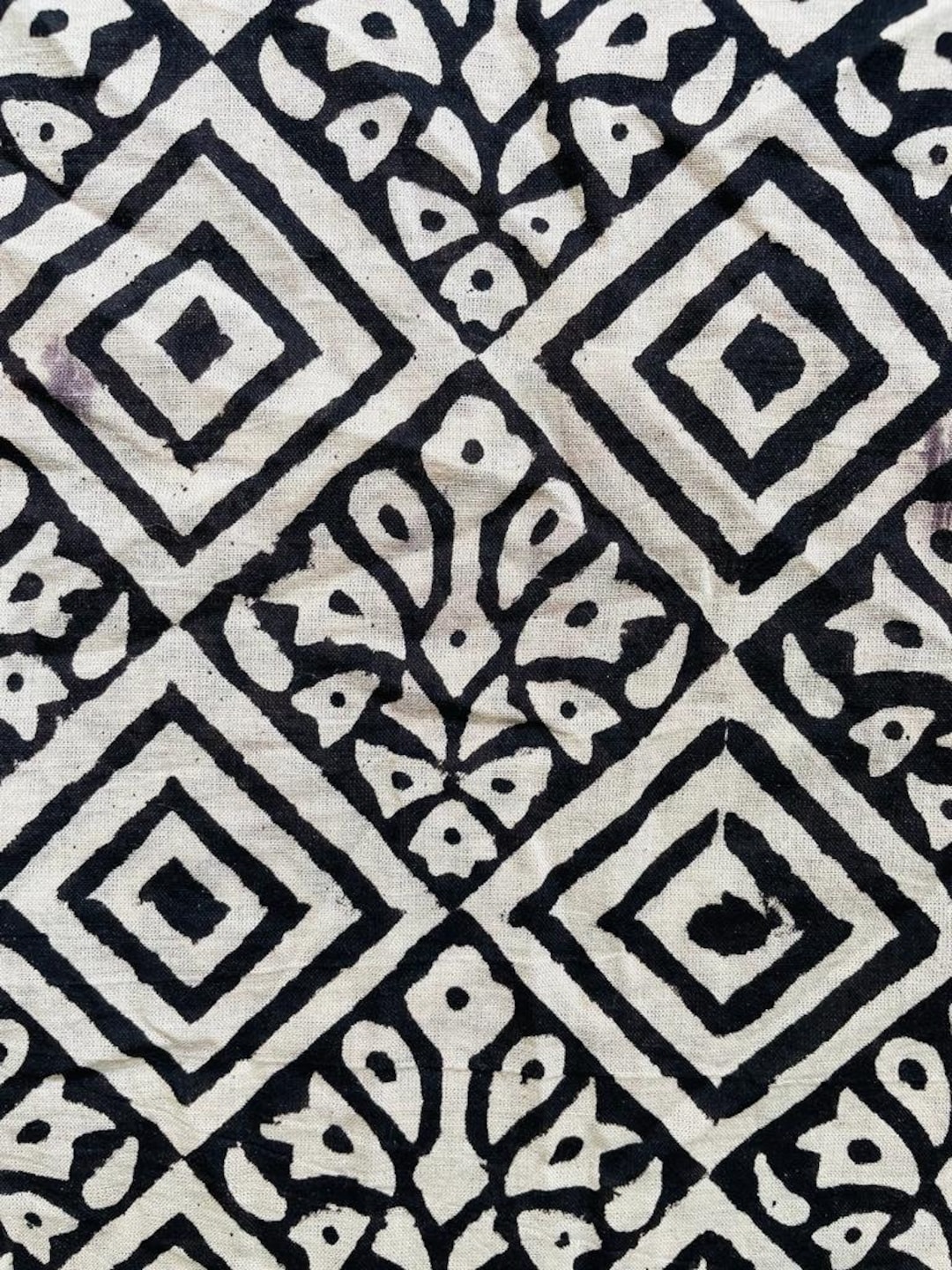 Indian Block Print, Indian Cotton, Hand Stamped Printing, by the Yard ...