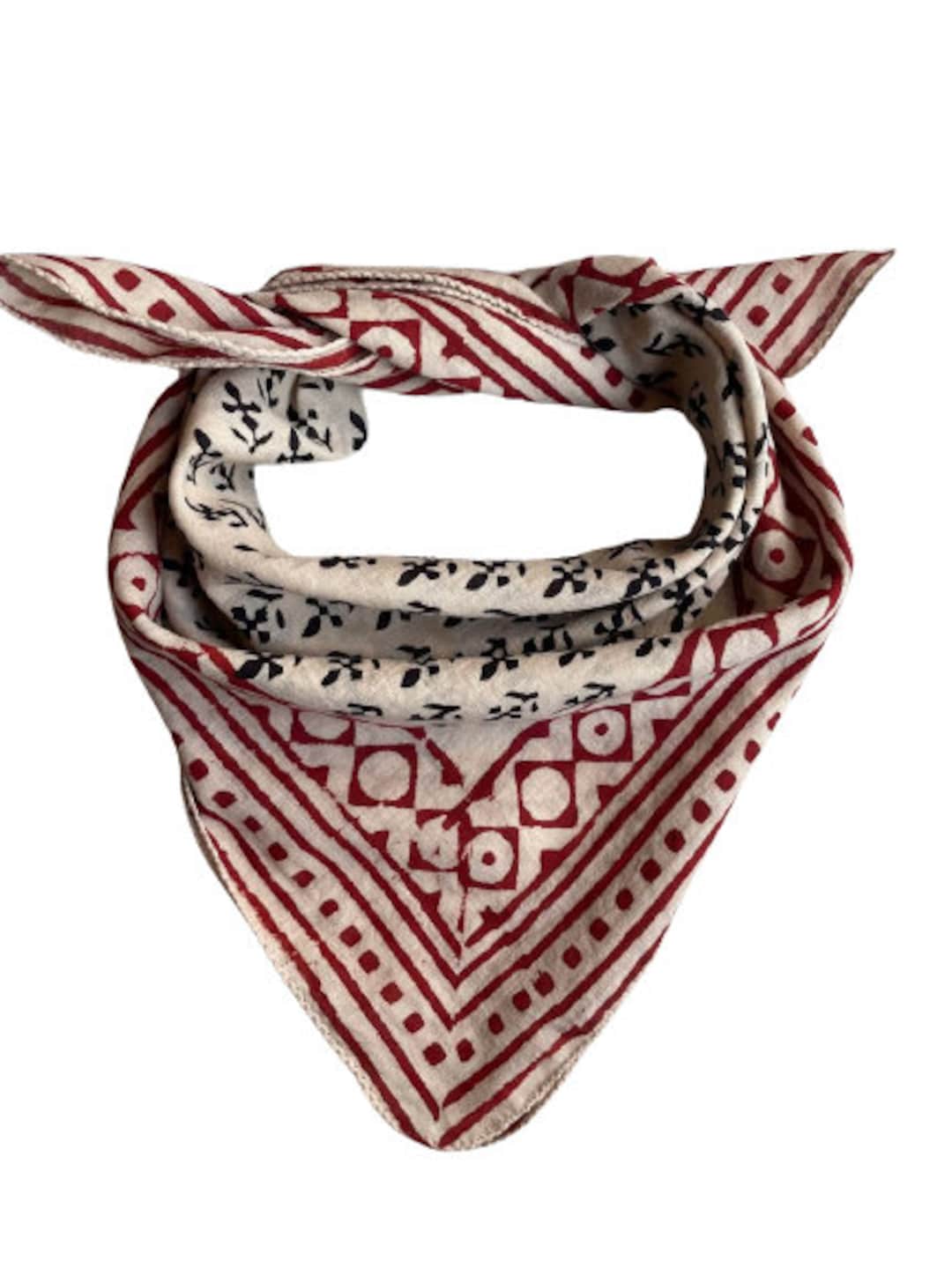 100% Cotton Bandana Face Cover Neckerchief Head-wrap Vintage Napkin ...