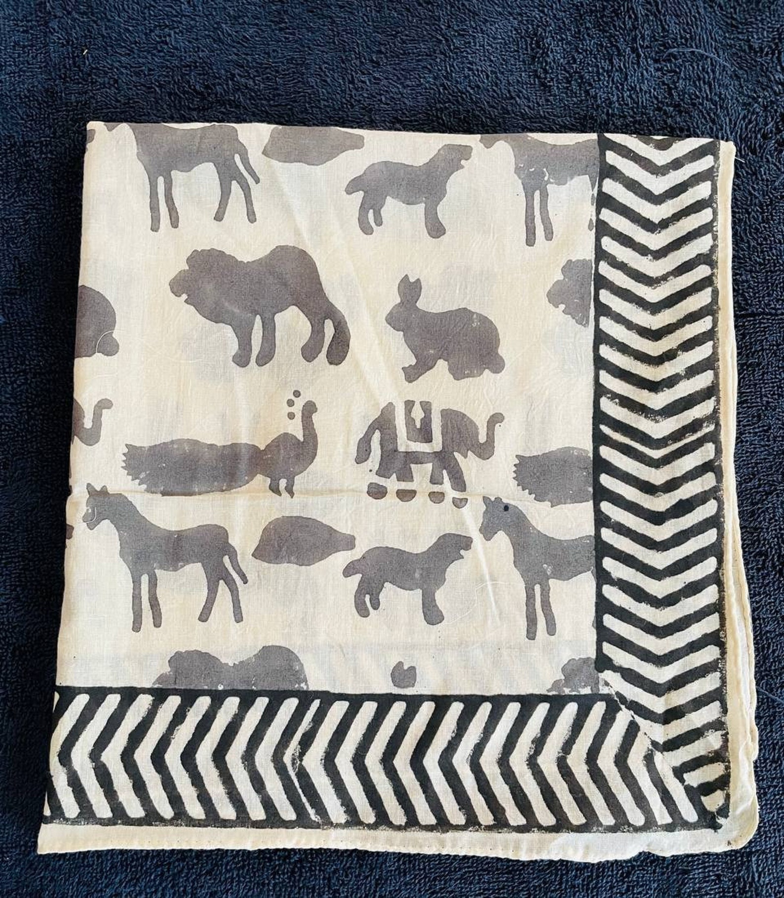 Bandana Scarf Handmade Hand Block Print Natural Casual Dinner - Etsy