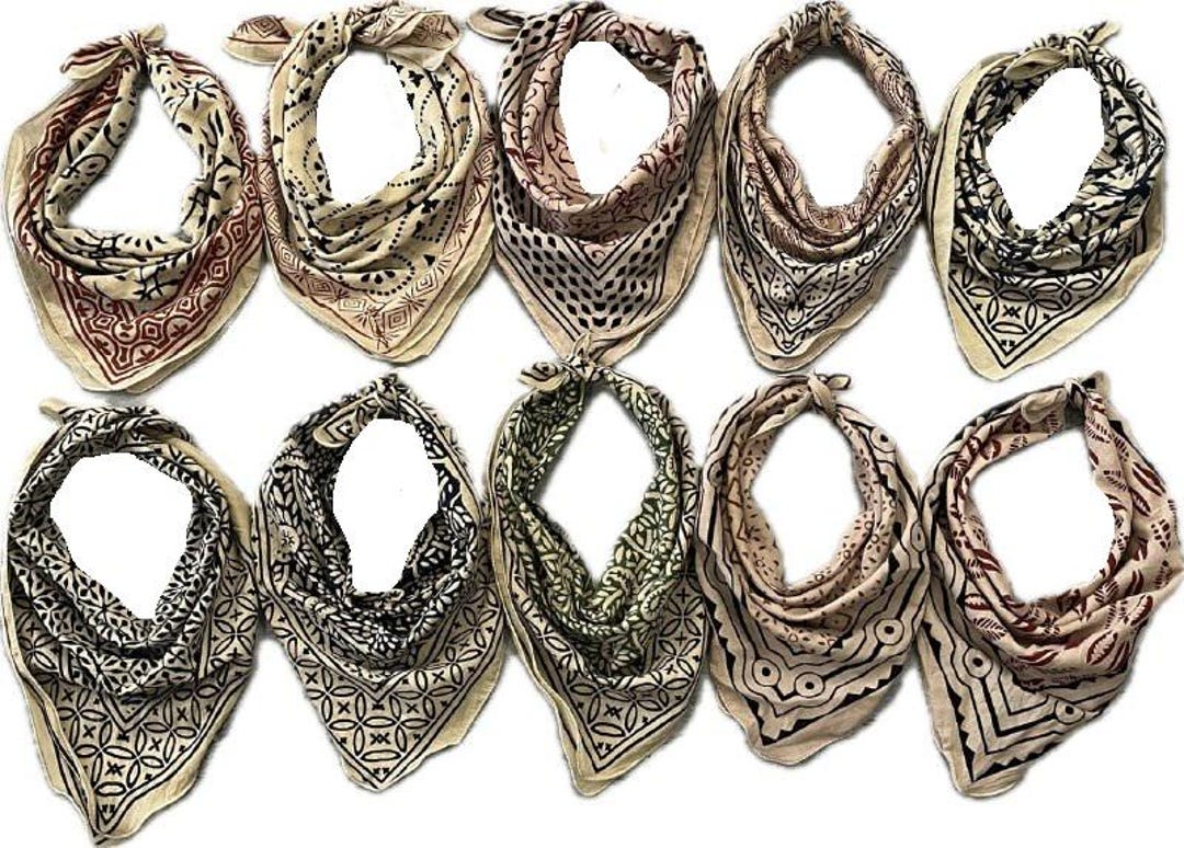 Unique Bulk Bandanas Set of 10 Organic Cotton Bandana Bandana Scarf ...