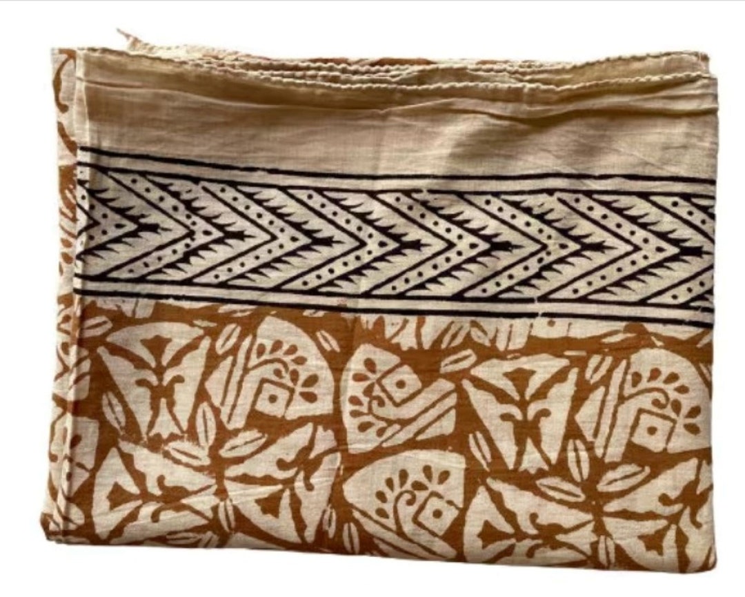 Beach Wrap Pareo, Hand Block Printed Cotton Sarong, Long Scarf, Large ...