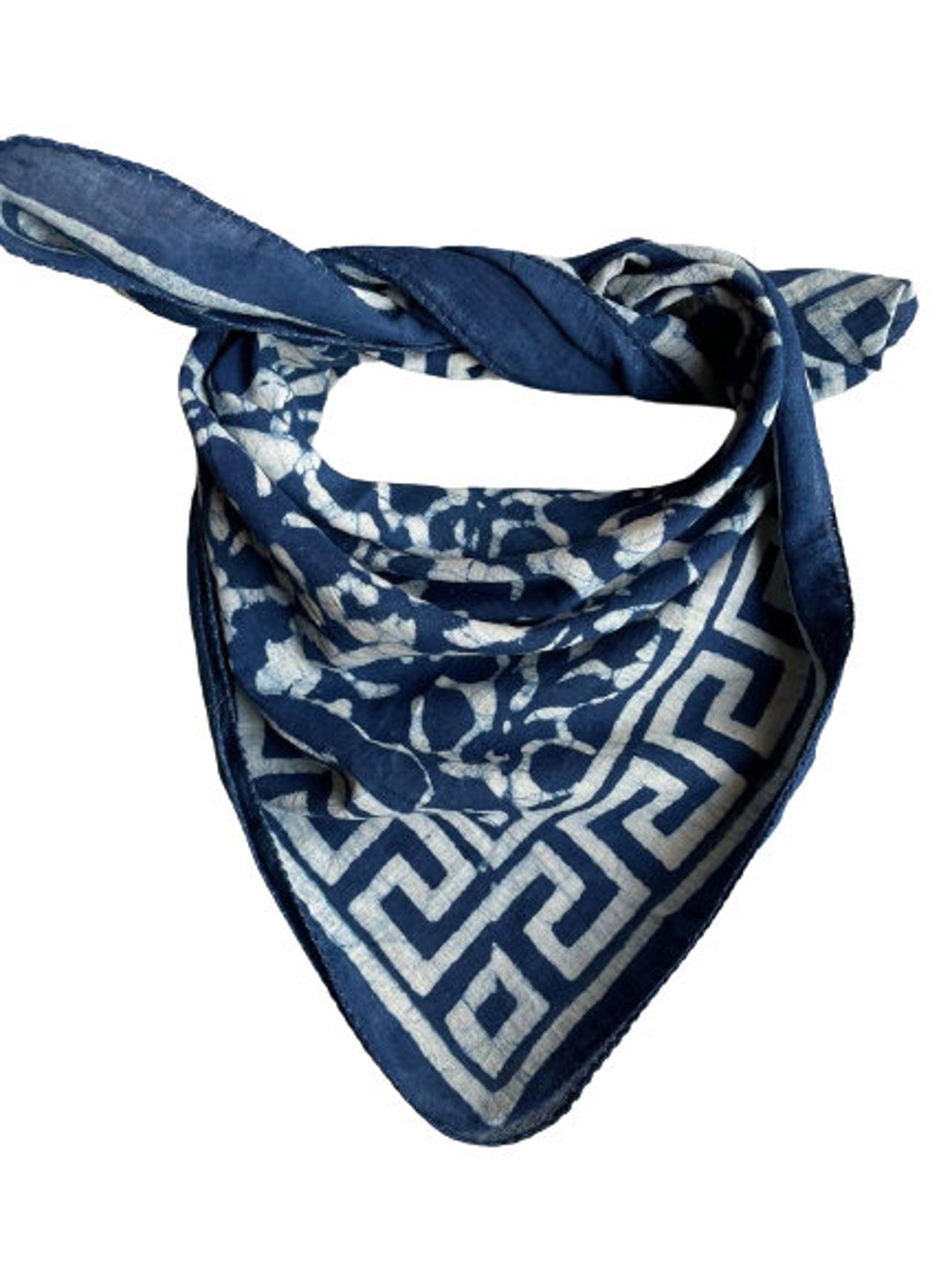 Bandana Scarf Handmade Hand Block Print Gamayun Bandana in Cream ...
