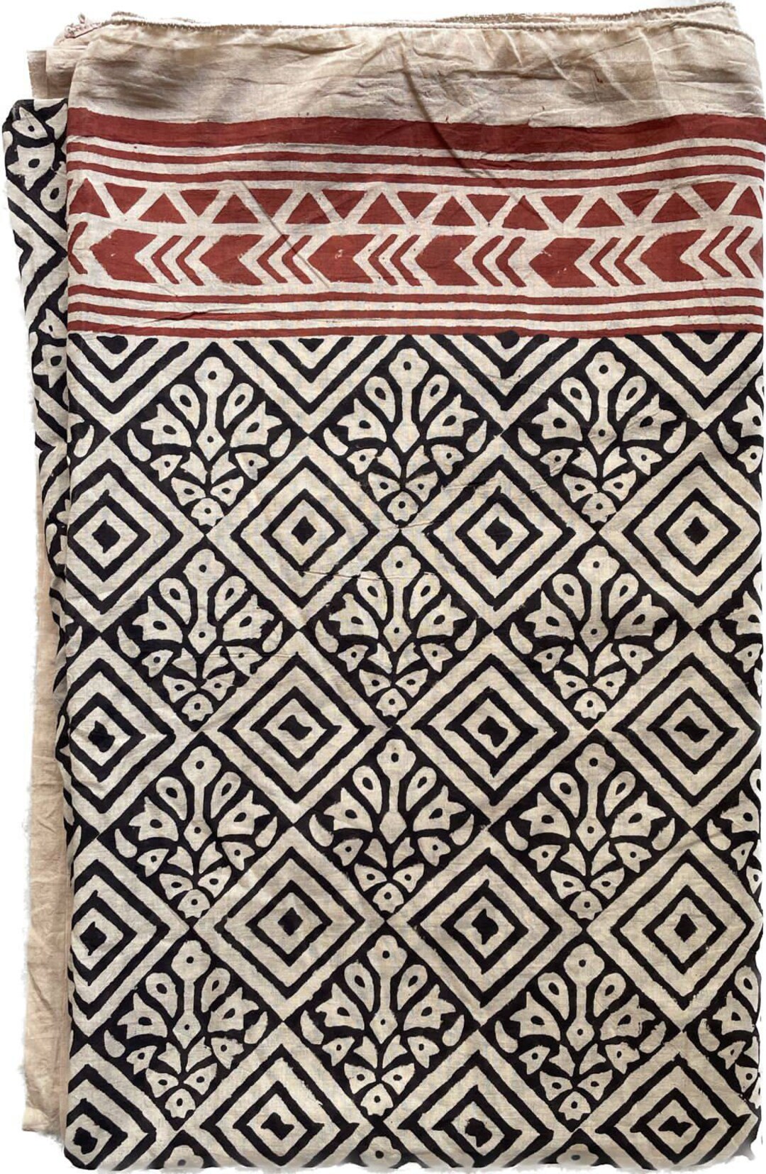 Hand Block Printed Cotton Sarong, Long Scarf, Fashion Pareo Beach Wear ...