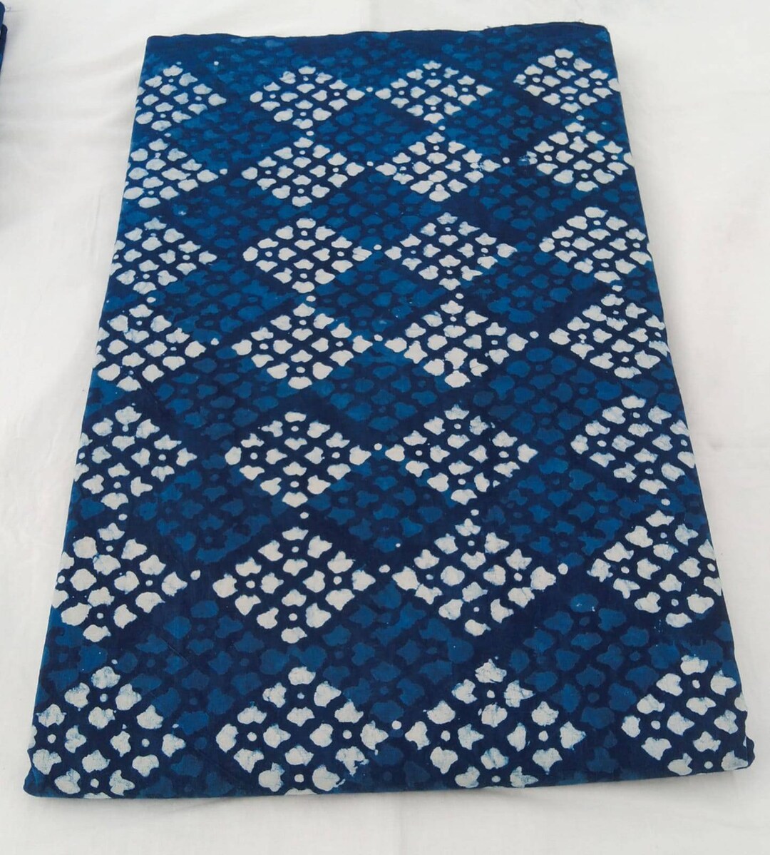 Indigo Block Print Fabric by the Yard for Sewing, Quilting or ...