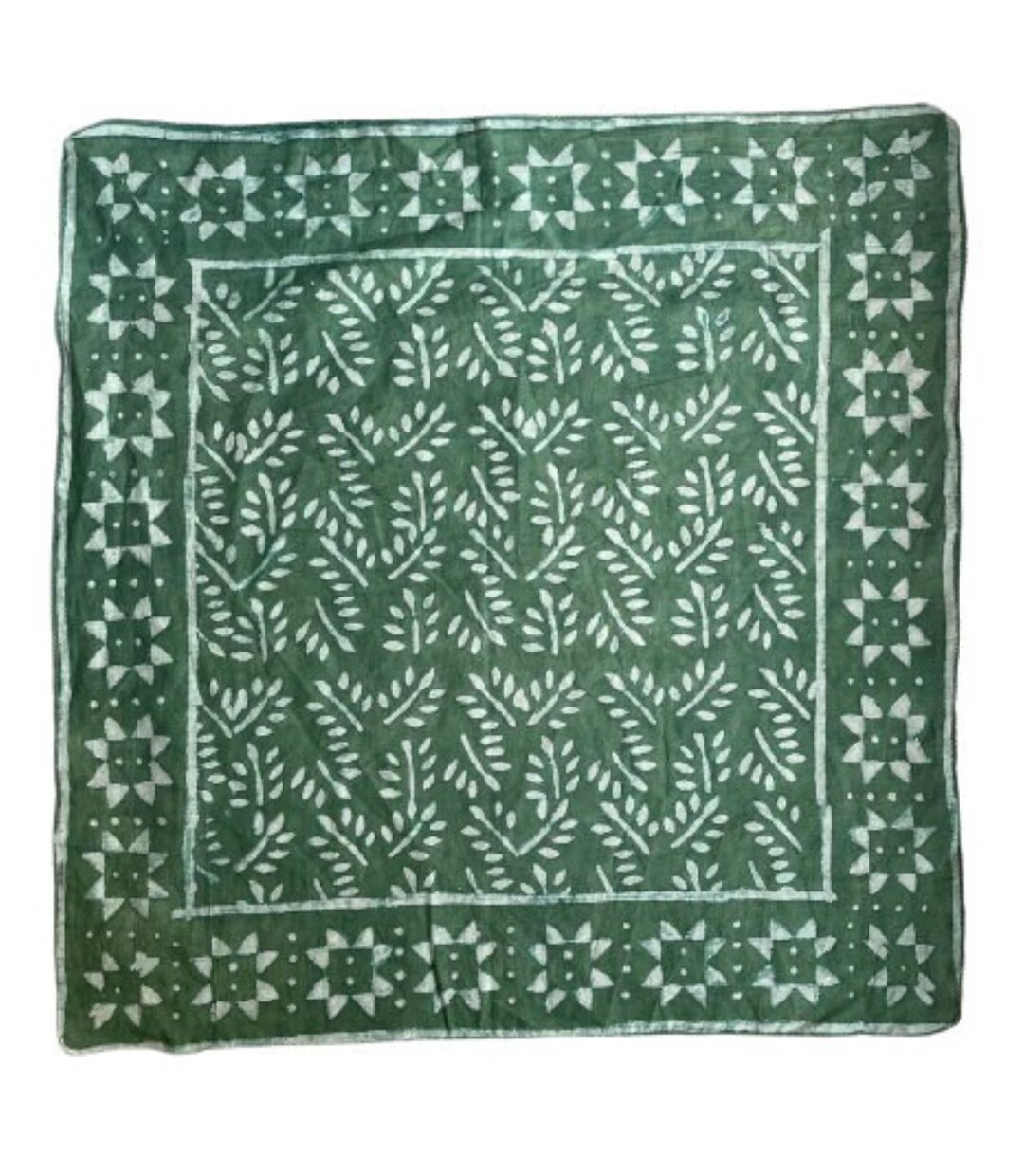 Bandana Scarf Handmade Hand Block Print Bandana in Cream, Pumpkin and ...