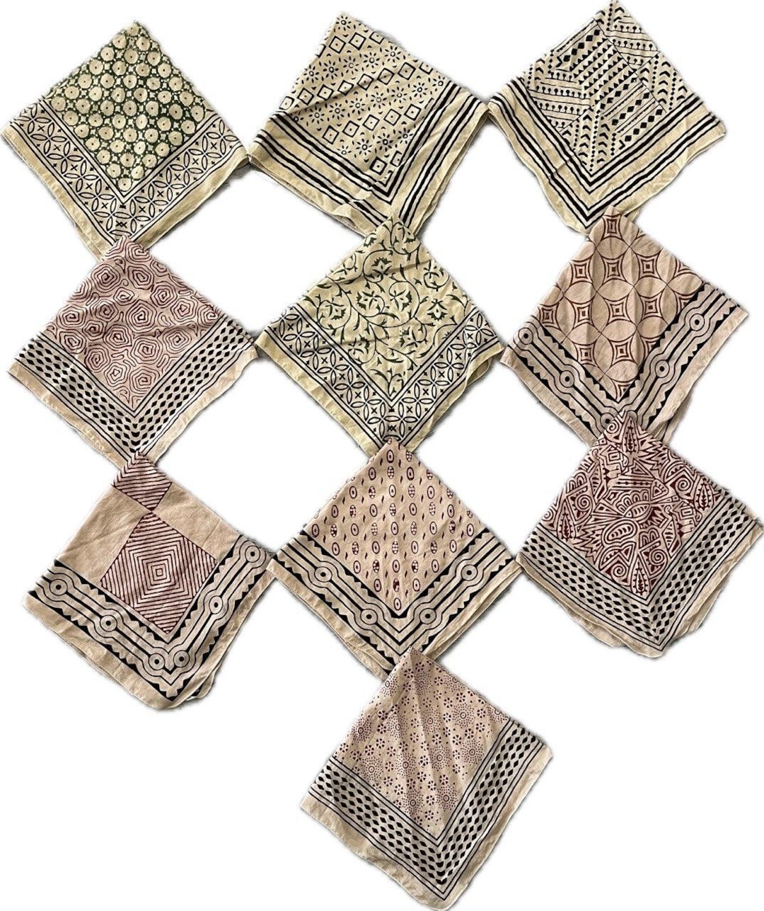 Unique Bulk Bandanas Set of 10 Organic Cotton Bandana Bandana Scarf ...