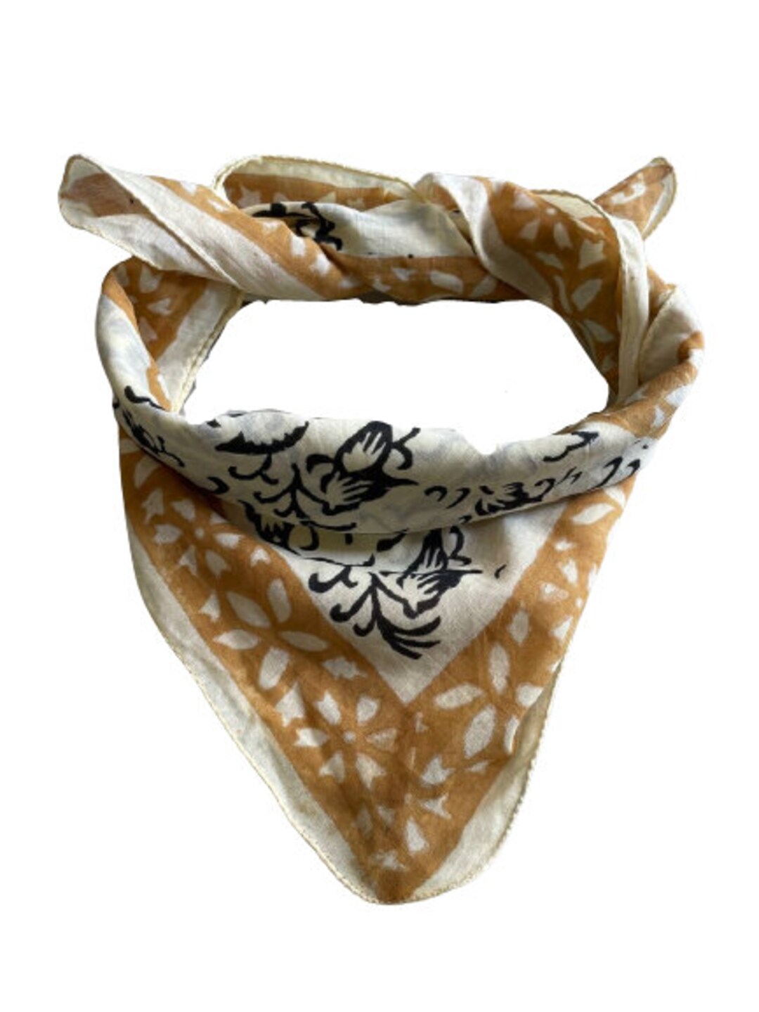 Bandana Scarf Handmade Hand Block Print Gamayun Bandana in Cream ...