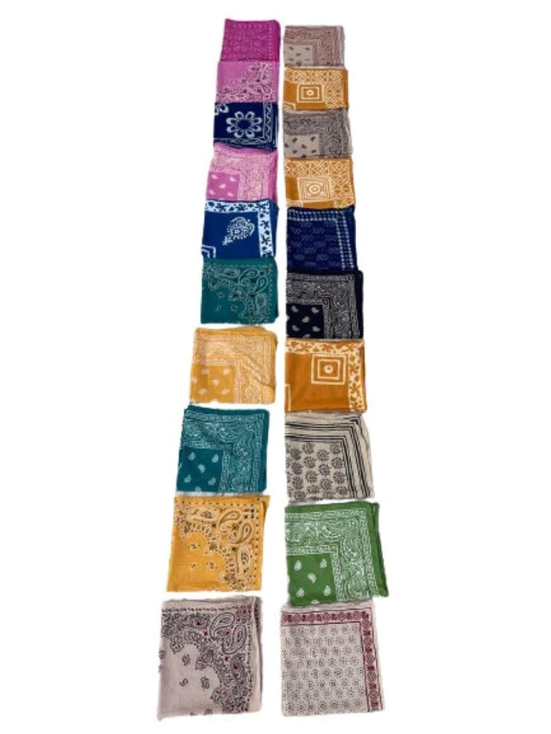 Bulk Bandanas Set: 20 Organic Cotton Paisley Scarves - Etsy