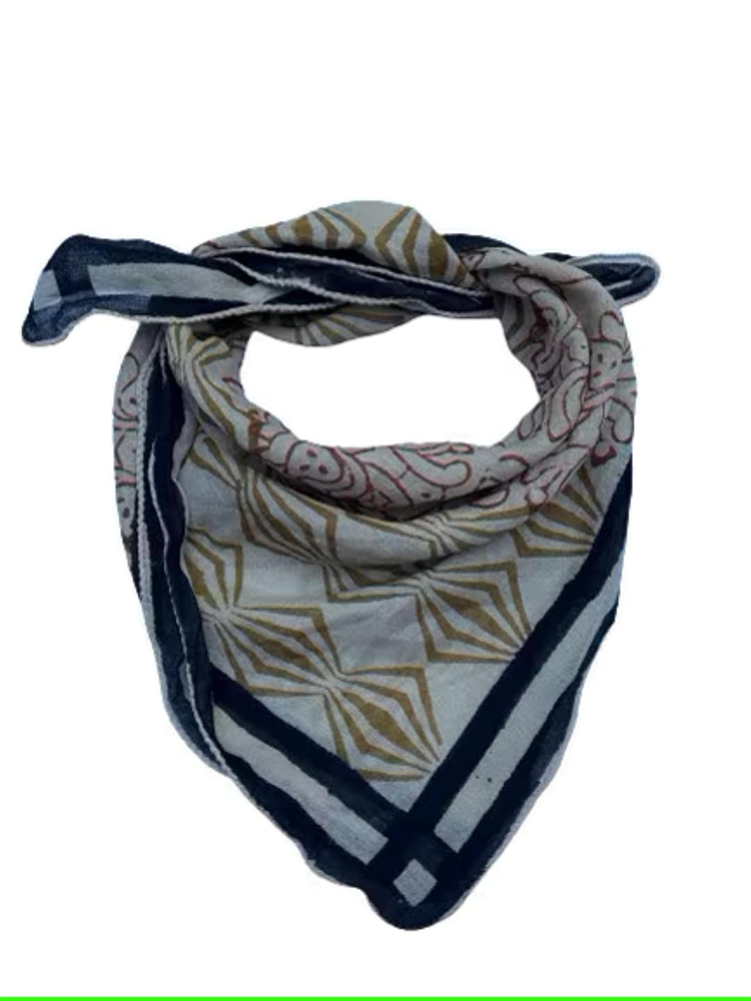 Hand Block Print Cotton Bandana Scarf: Bohemian Head Wrap - Etsy