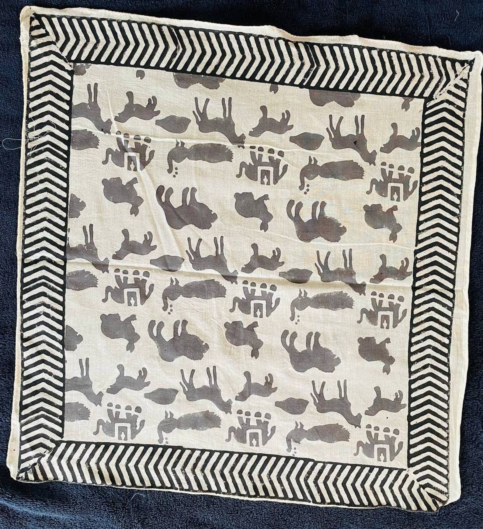 Bandana Scarf Handmade Hand Block Print Natural Casual Dinner - Etsy