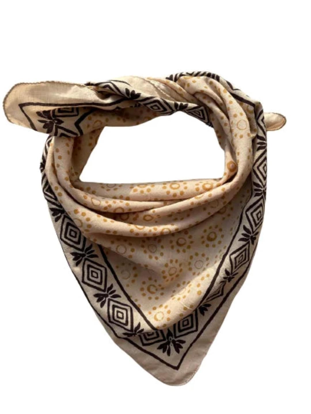 Hand Block Print Cotton Bandana Scarf: Natural Dye, Organic Colors - Etsy