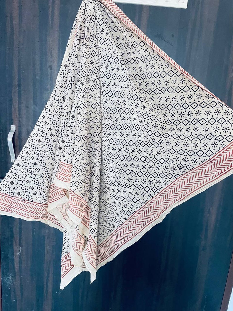 Cotton Beach Sarong: Handmade Block Print Scarf - Etsy