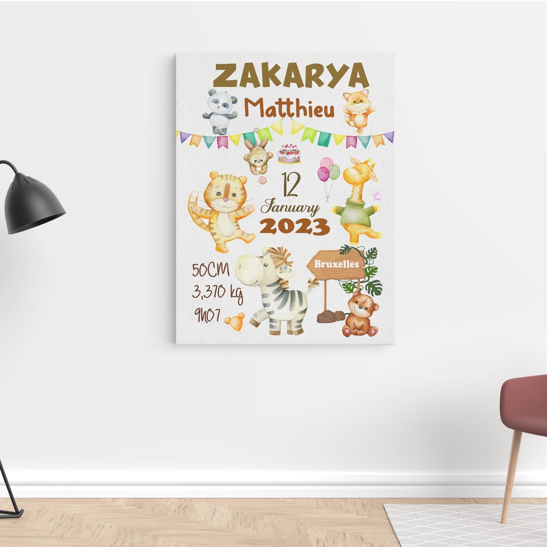 Personalized Birth Stats Sign, Birth Announcement Canvas, Nursery ...