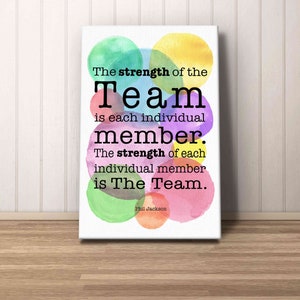 Teamwork Canvas, Inspirational Team Quote Poster, Positive Quotes ...