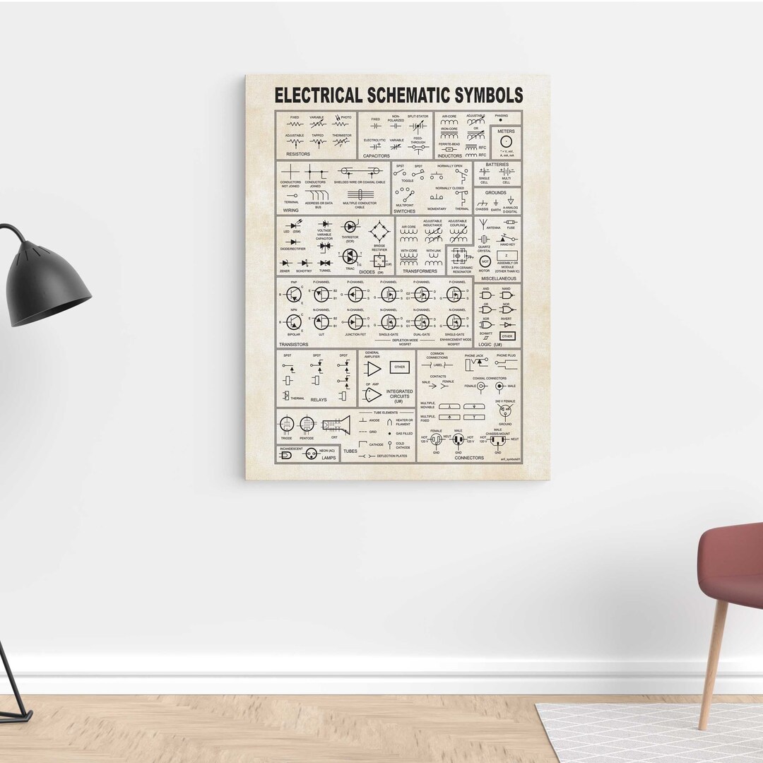 Electrical Schematic Symbols Poster Knowledge Poster - Etsy UK