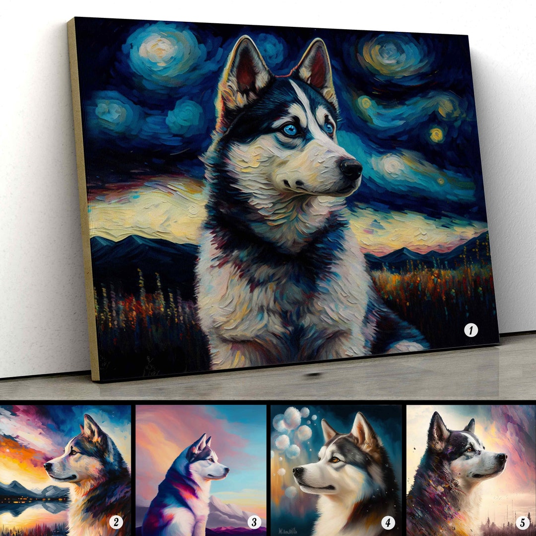 Husky Portrait Canvas Husky Canvas Husky Lover Gift Husky - Etsy