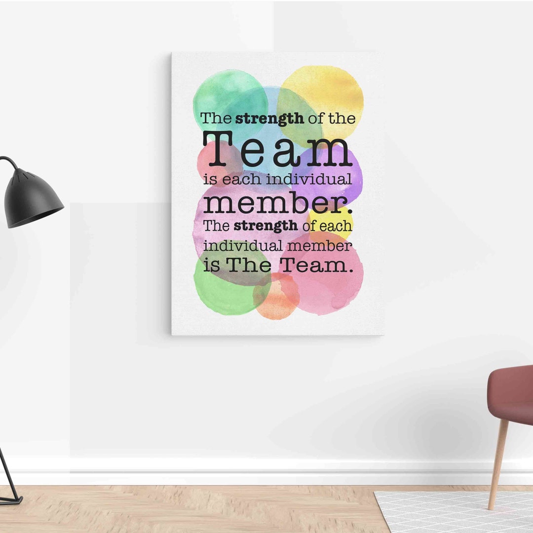 Teamwork Canvas, Inspirational Team Quote Poster, Positive Quotes ...