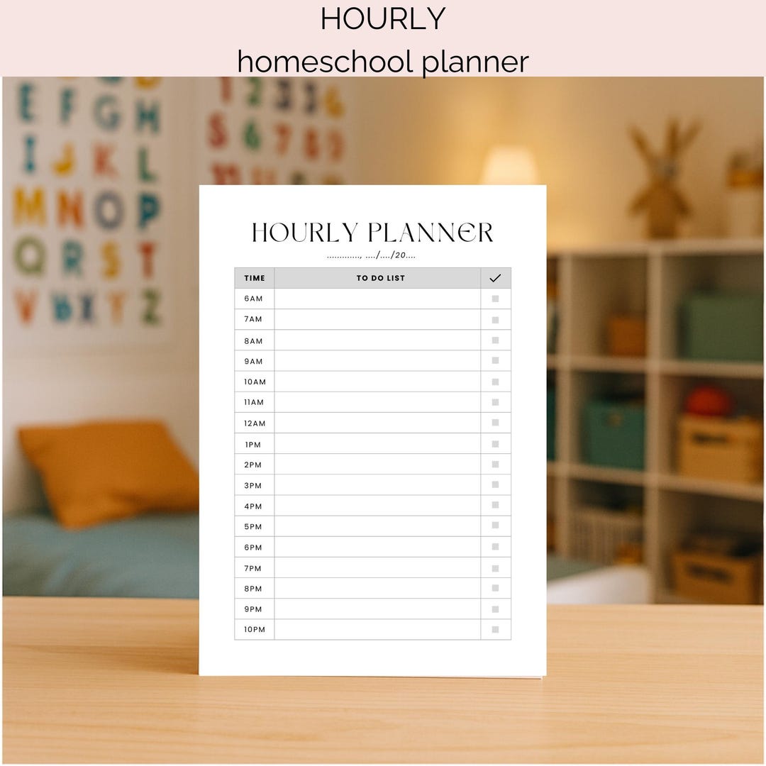 Printable Hourly Homeschool Planner for Kids | Daily Schedule Organizer ...
