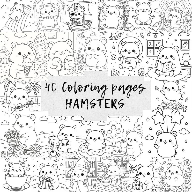 40 Kawaii Hamster Coloring Pages - Cute & Whimsical Printable Hamsters ...