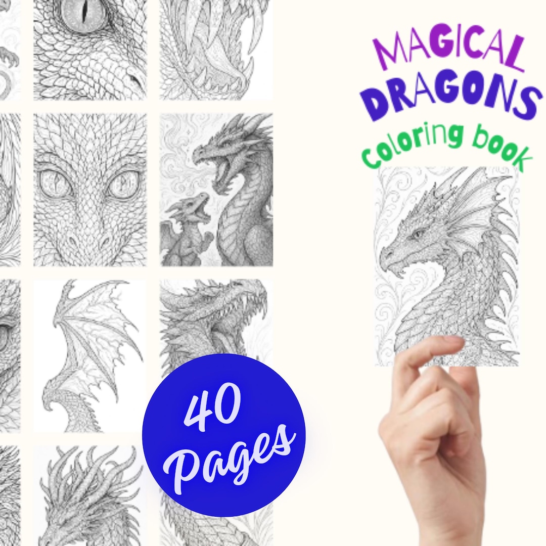 Magical Dragon Coloring Pages | Dragon Anatomy Close Ups | Fantasy ...