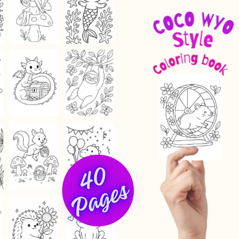 Coco Wyo Style Coloring Pages for Kids | Cute Whimsical Printable ...
