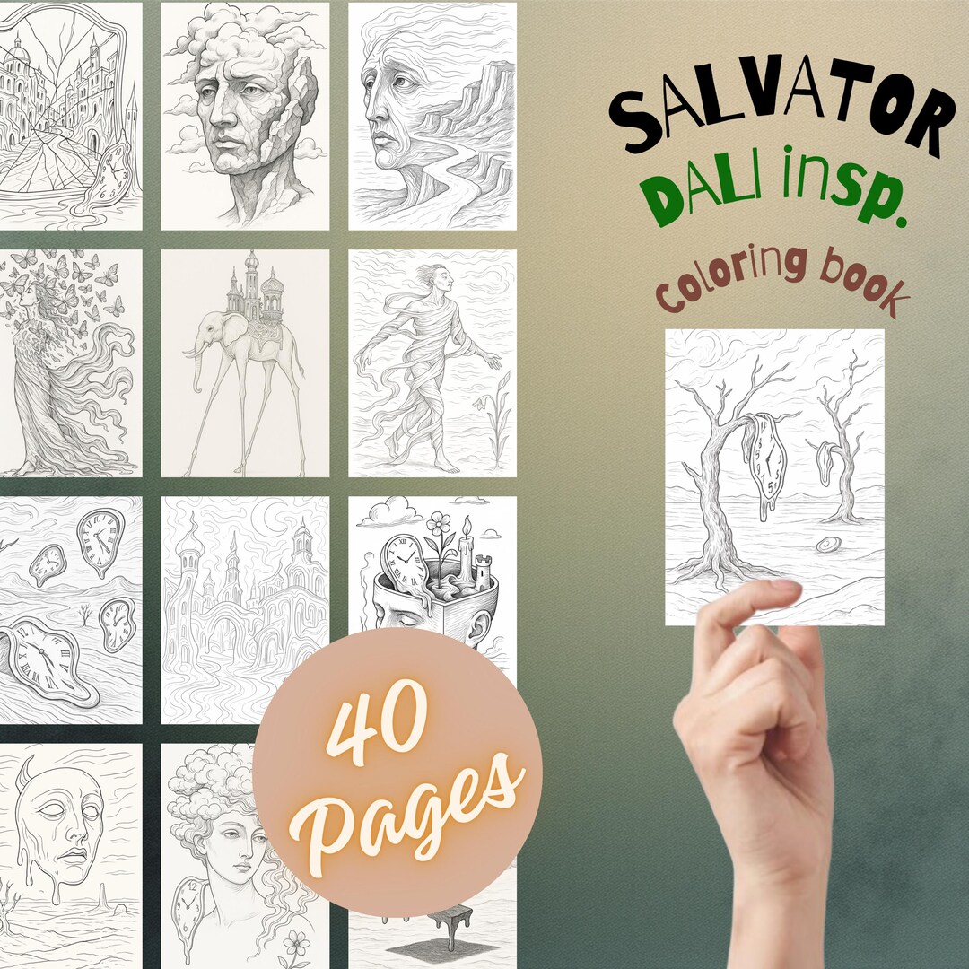 Surreal Art Coloring Pages Inspired by Salvador Dalí | Whimsical ...
