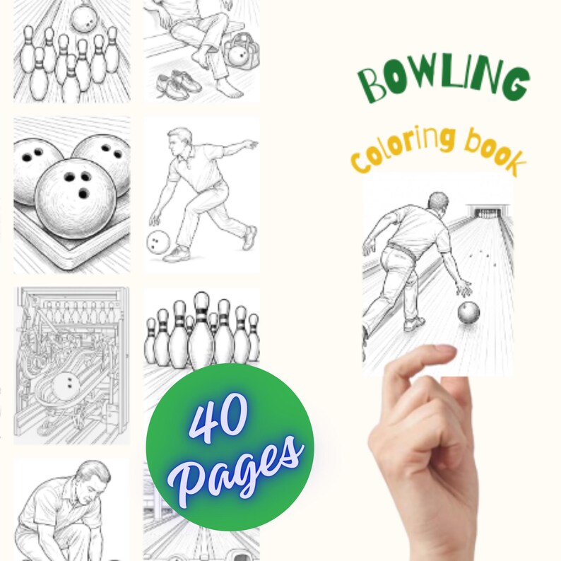 40 Realistic Bowling Coloring Pages | Detailed Sports Coloring Book ...