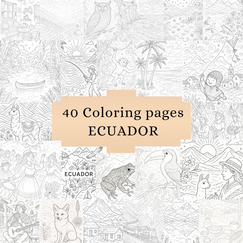 Ecuador Coloring Pages Printable PDF – South America Travel Coloring ...