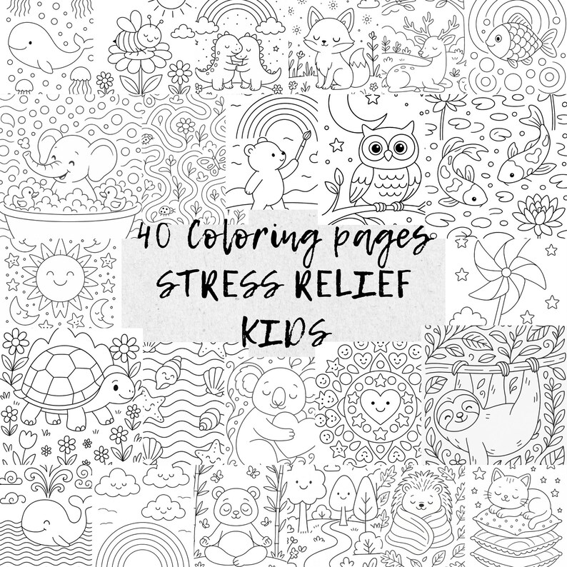 40 Calm & Focus Coloring Pages for Kids | ADHD and Anxiety Relief ...