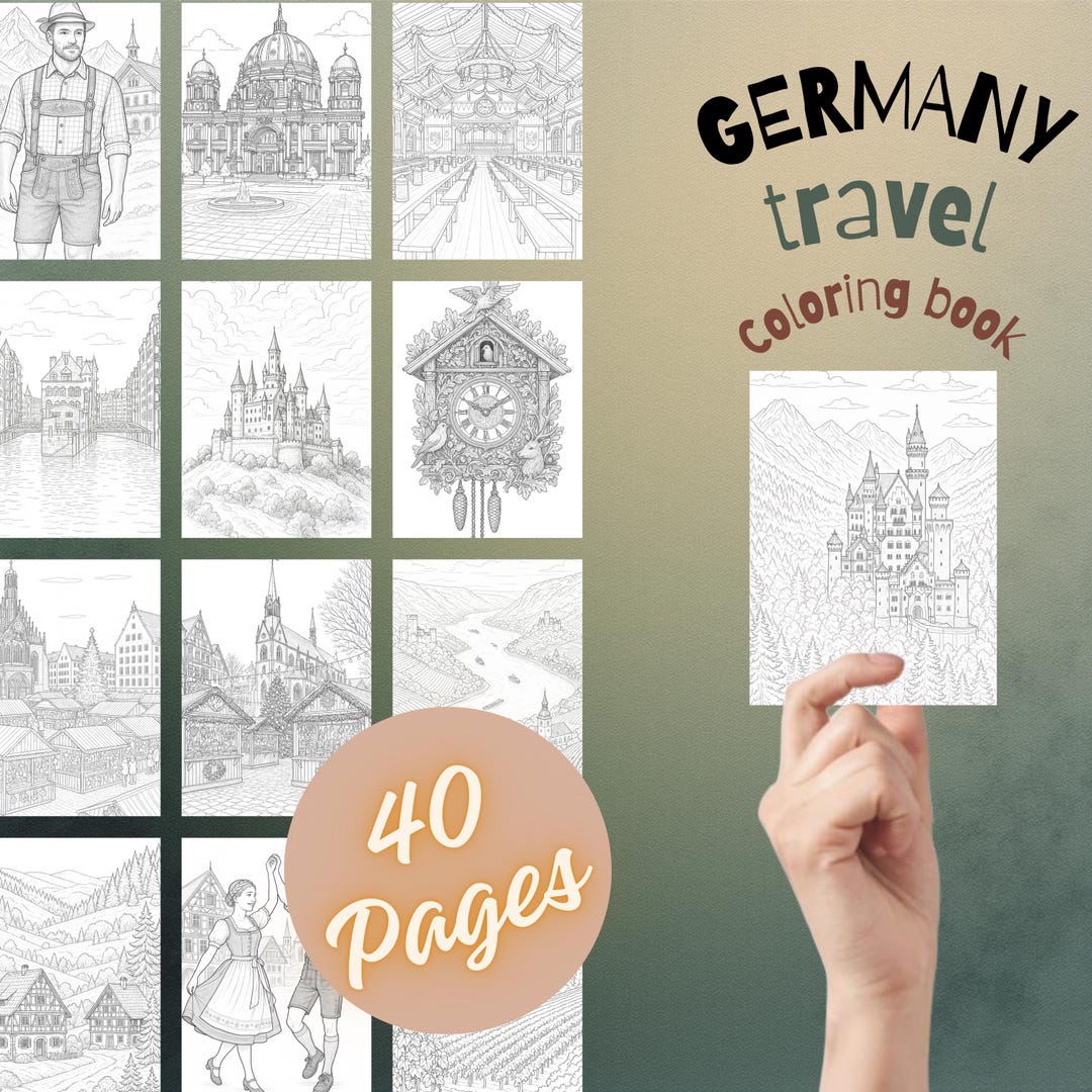 Germany Coloring Pages for Adults | German Cities, Castles & Traditions ...