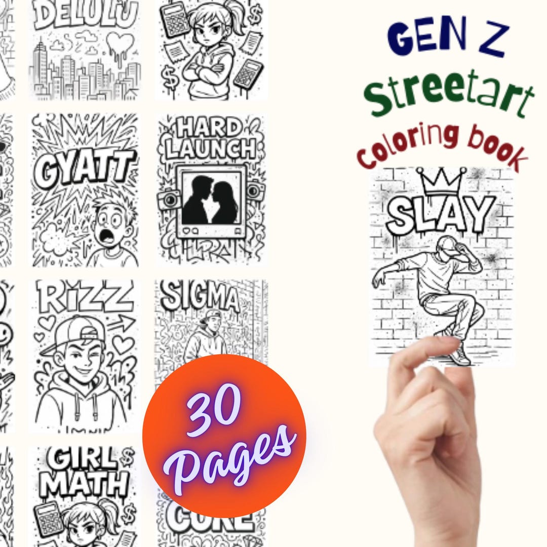 30 Gen Z Graffiti Coloring Pages | Urban Street Art Quotes | Teen ...