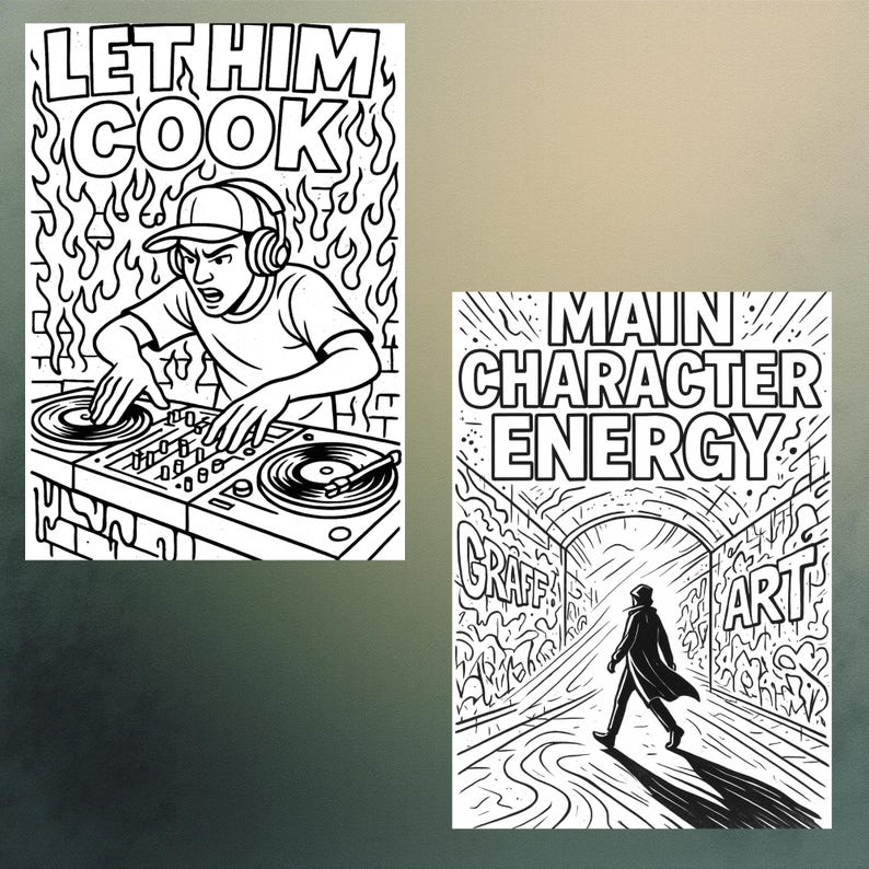 30 Gen Z Graffiti Coloring Pages | Urban Street Art Quotes | Teen ...
