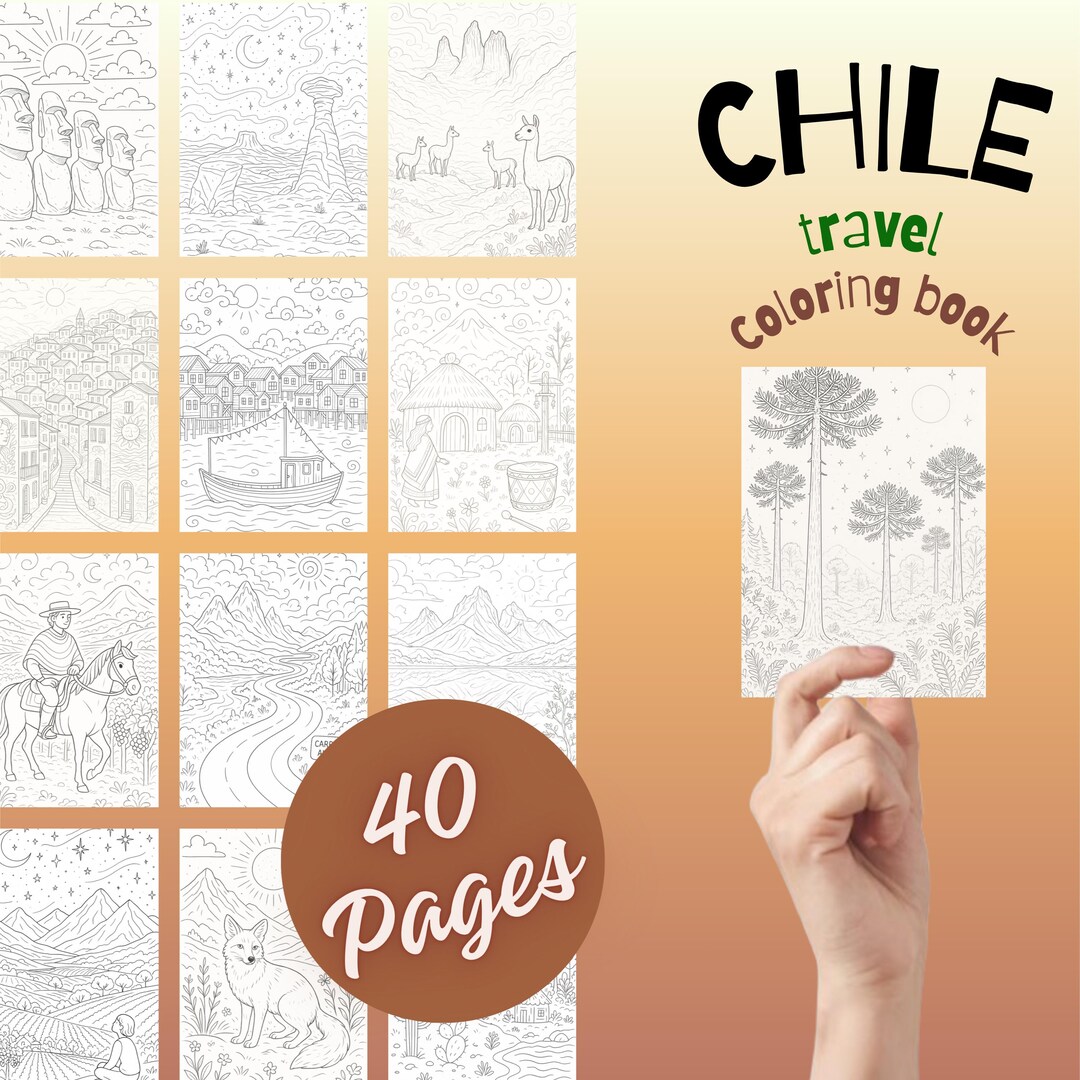 Chile Coloring Pages Printable PDF – South America Travel Coloring Book ...