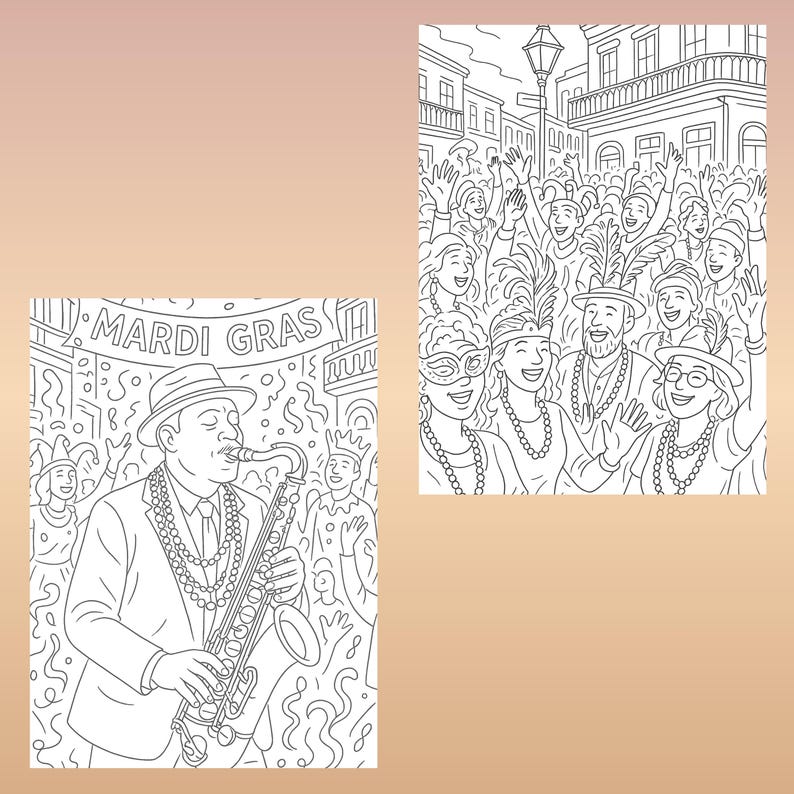 Mardi Gras New Orleans Coloring Pages | Printable Carnival Coloring ...