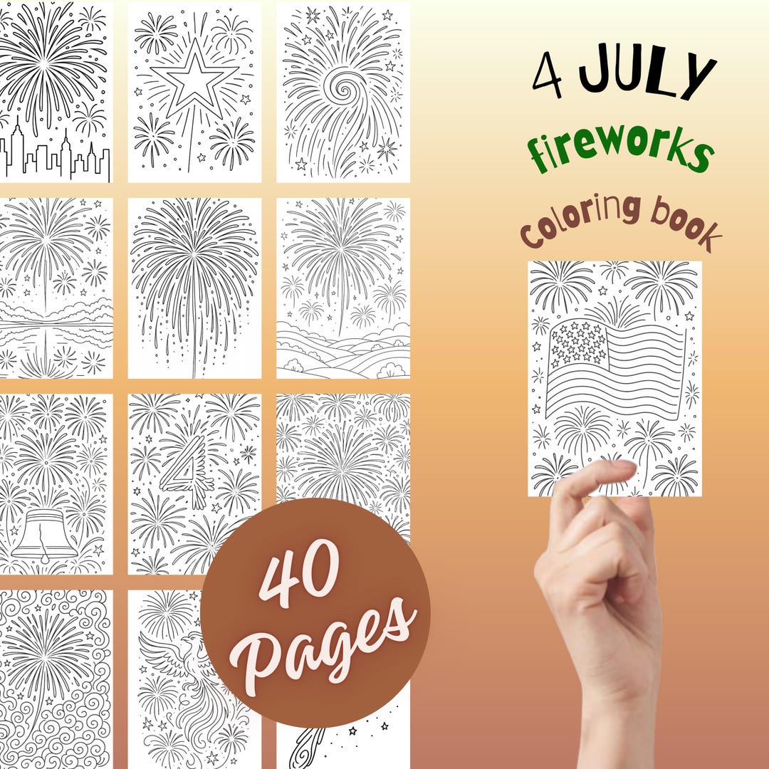 4th of July Fireworks Coloring Pages Printable PDF – 40 Spectacular ...