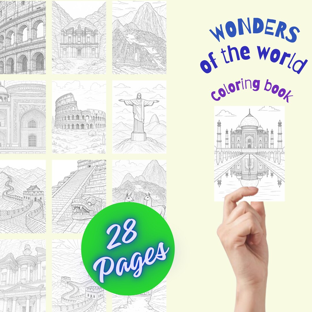 28 World Wonders Coloring Pages for Adults | Realistic Architecture ...